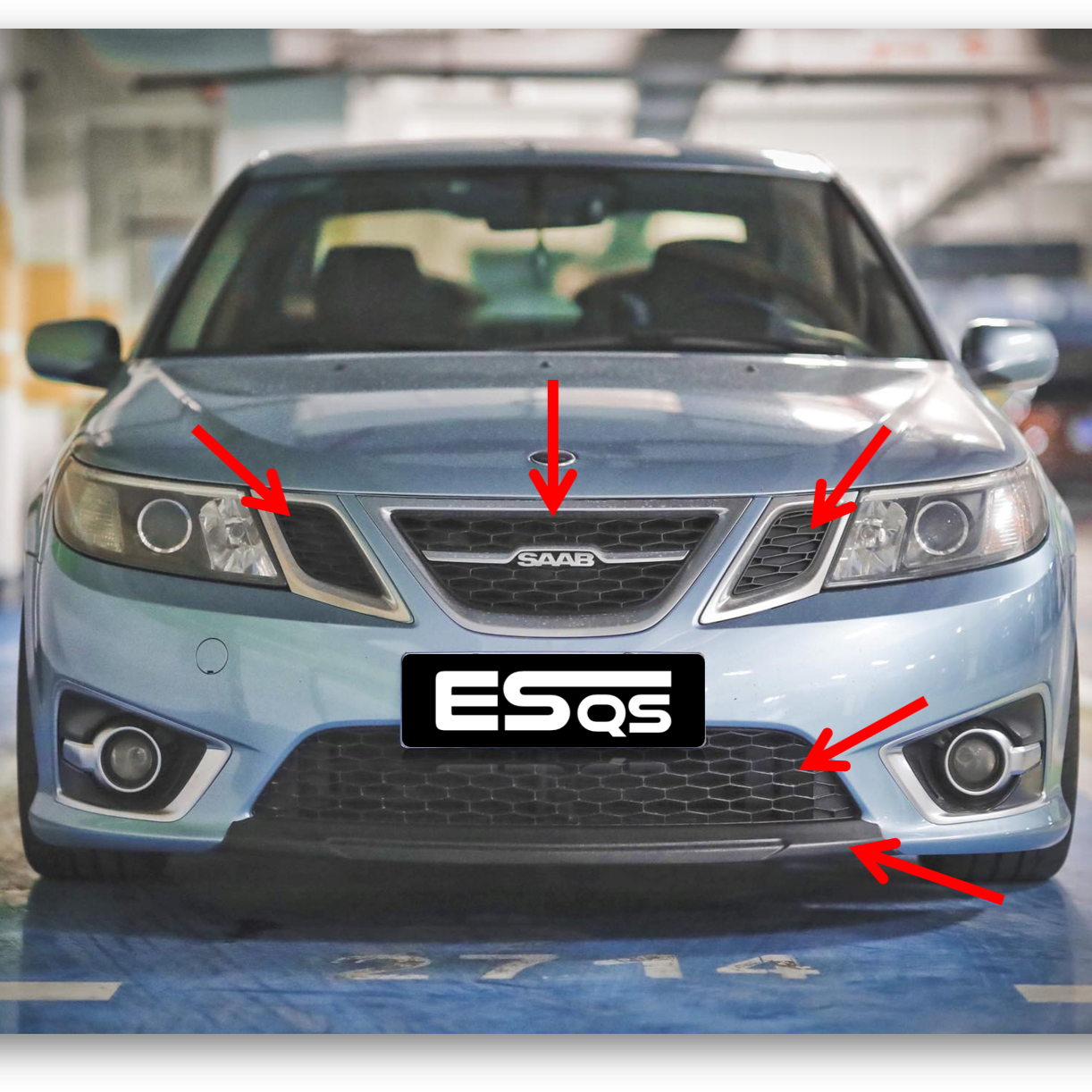 Honeycomb Grille Kit – 5 piece for Saab 9-3 Griffin/Nevs - ESQS